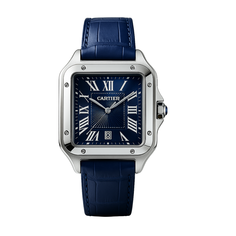Cartier Leather Dial Blue – watchify